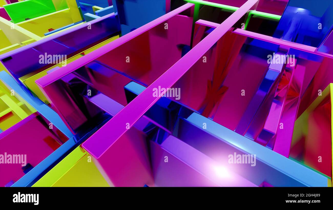 3d color boxes Digital design concept Technology Business presentation ...