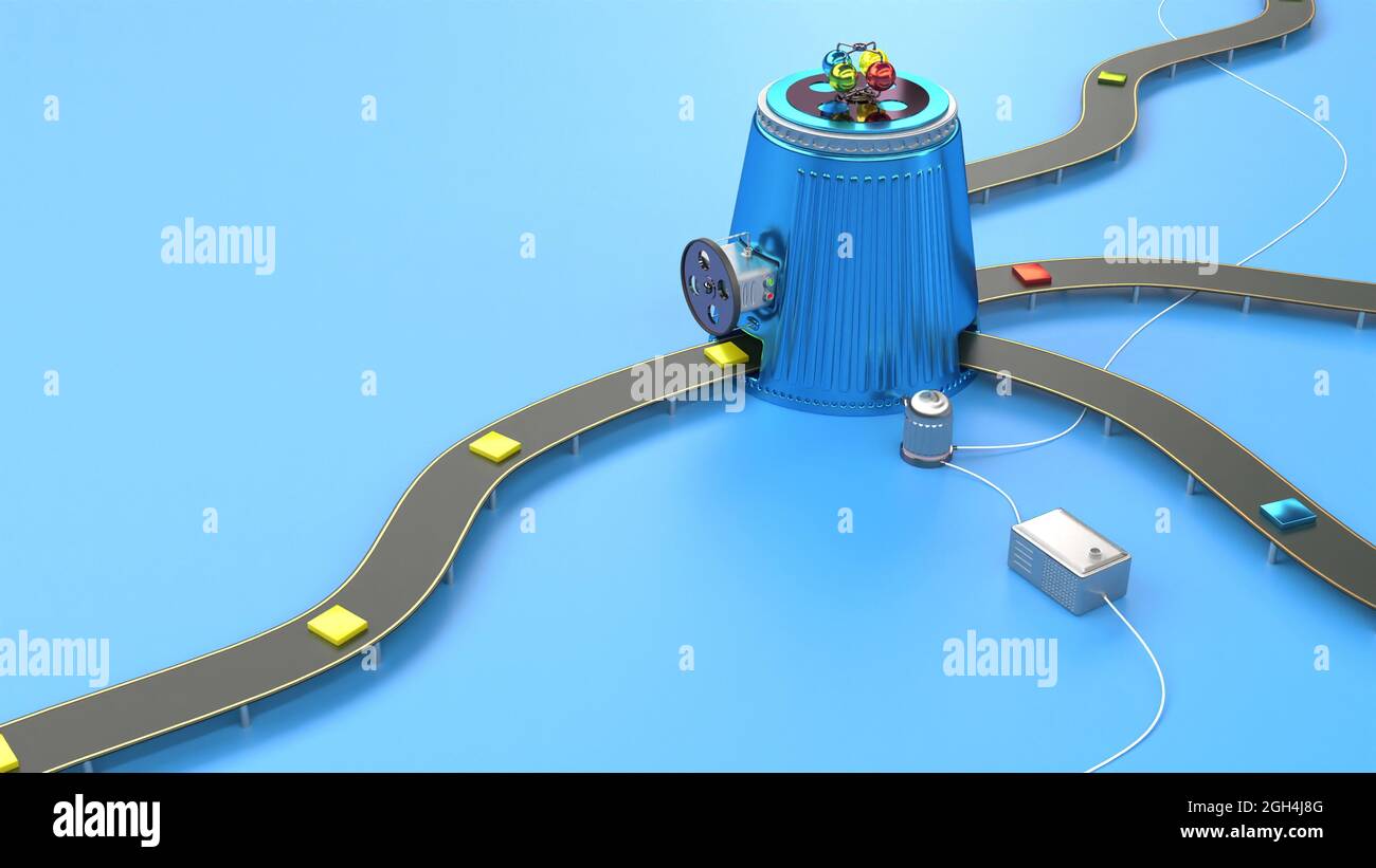 Belt conveyor Automated machine Modern equipment Parcel delivery ...