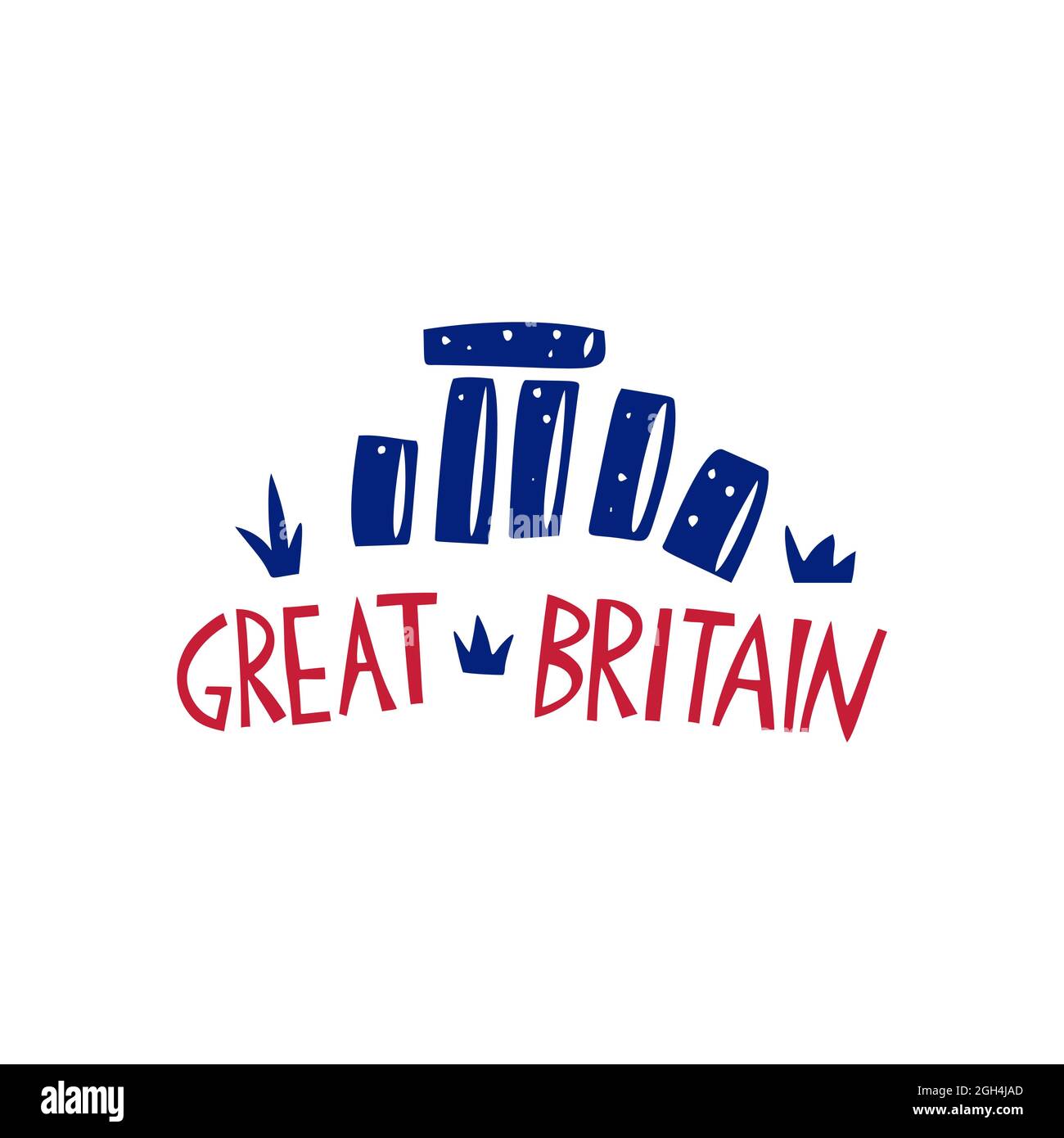 Vector hand drawn logo for United Kingdom. Travel illustration of Great ...