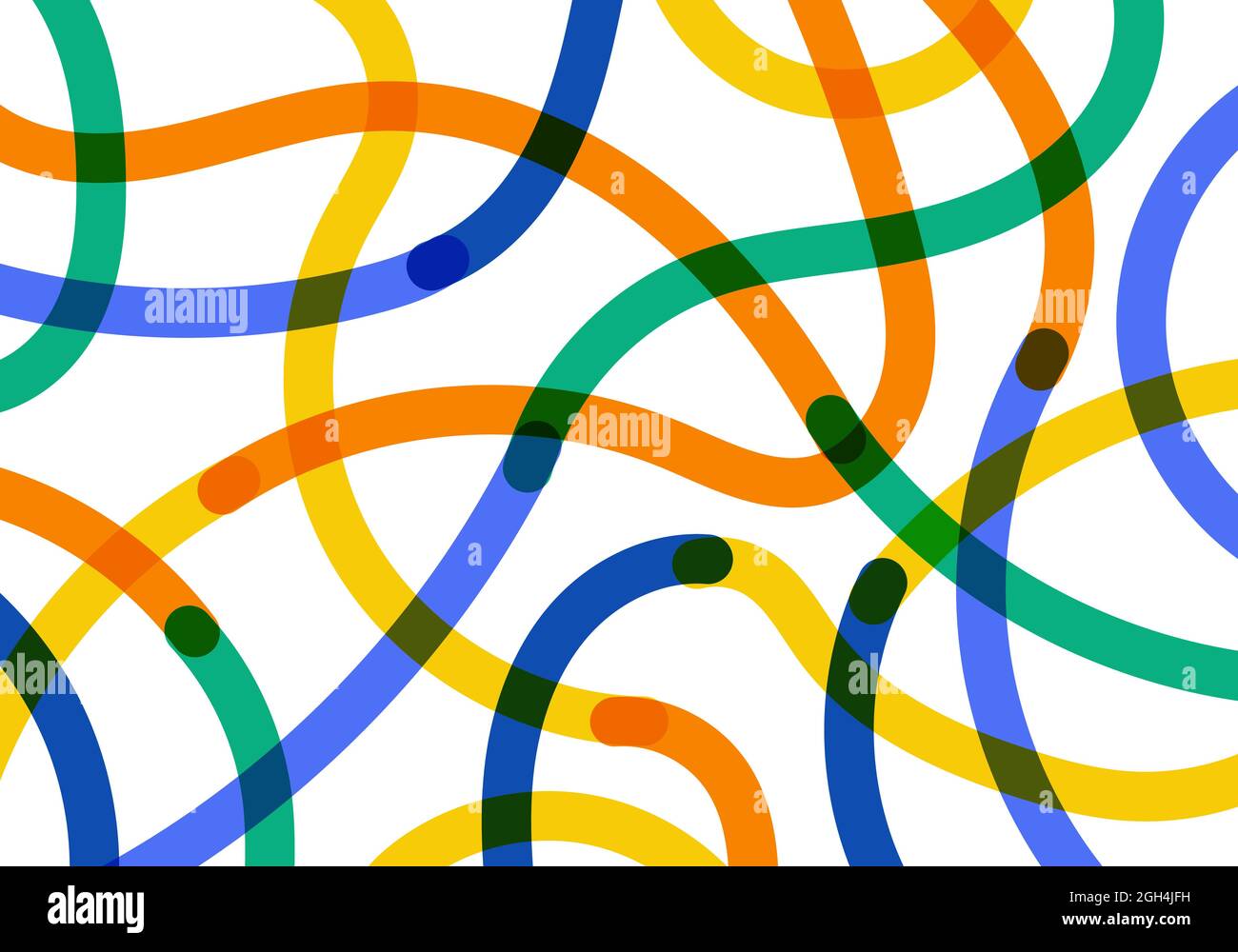 Abstract colorful bold lines doodle pattern on white background ...