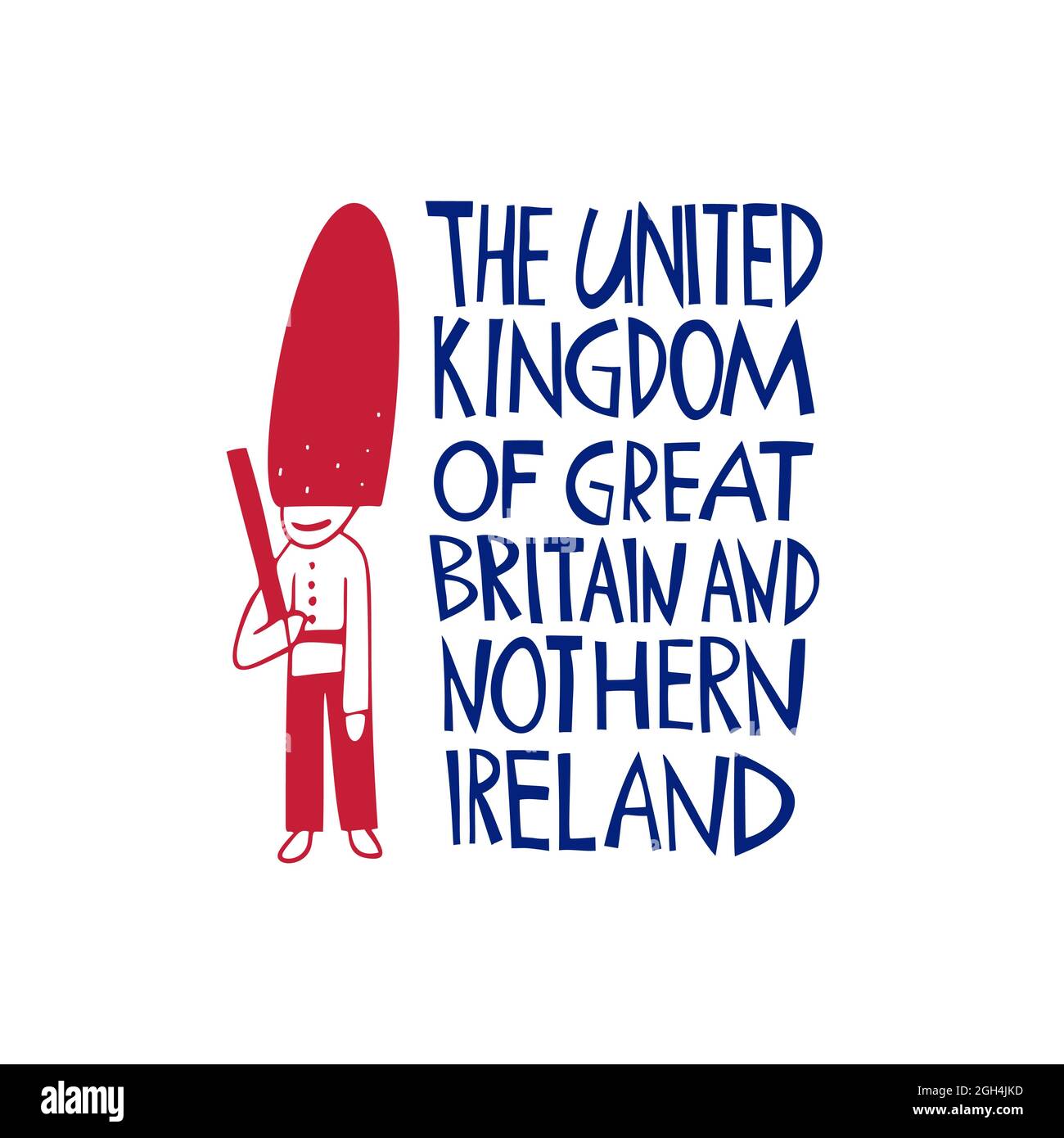 Vector hand drawn logo for United Kingdom. Travel illustration of Great ...