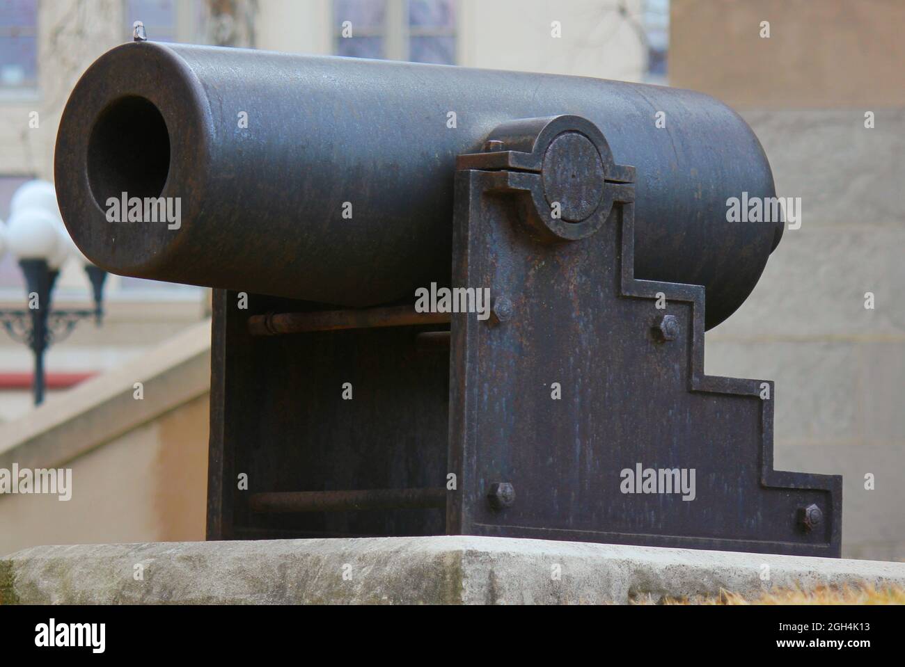 Old vintage iron cannon as a powerful military weapon Stock Photo - Alamy