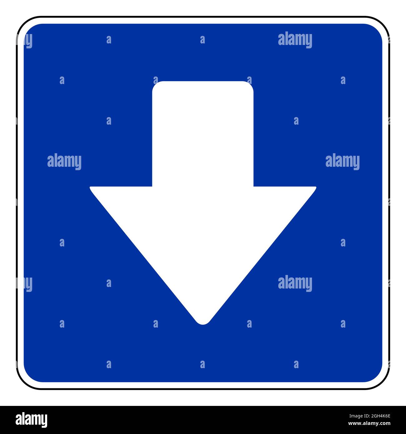 Down arrow and road sign Stock Photo - Alamy