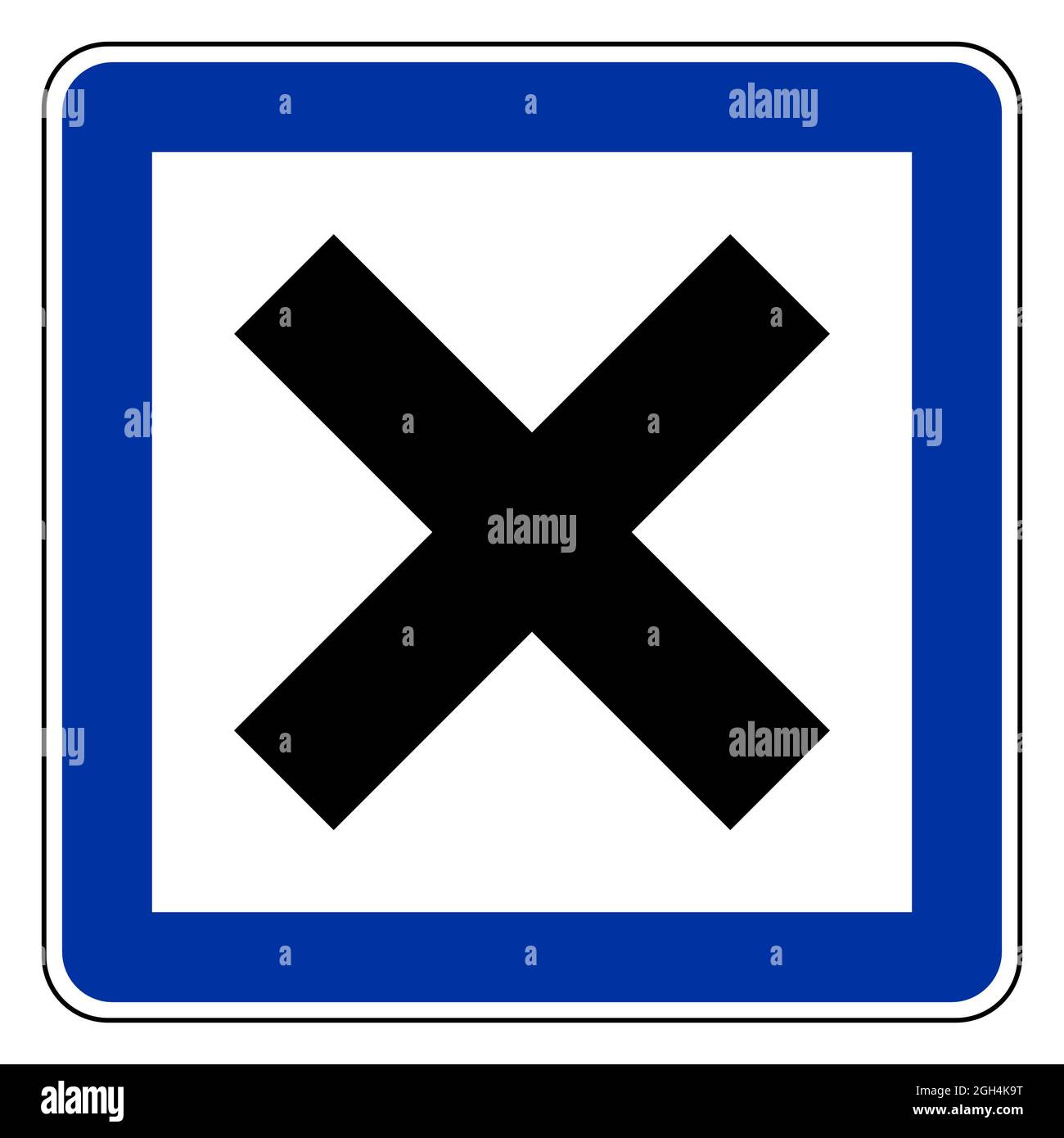 Crossing and road sign Stock Photo - Alamy