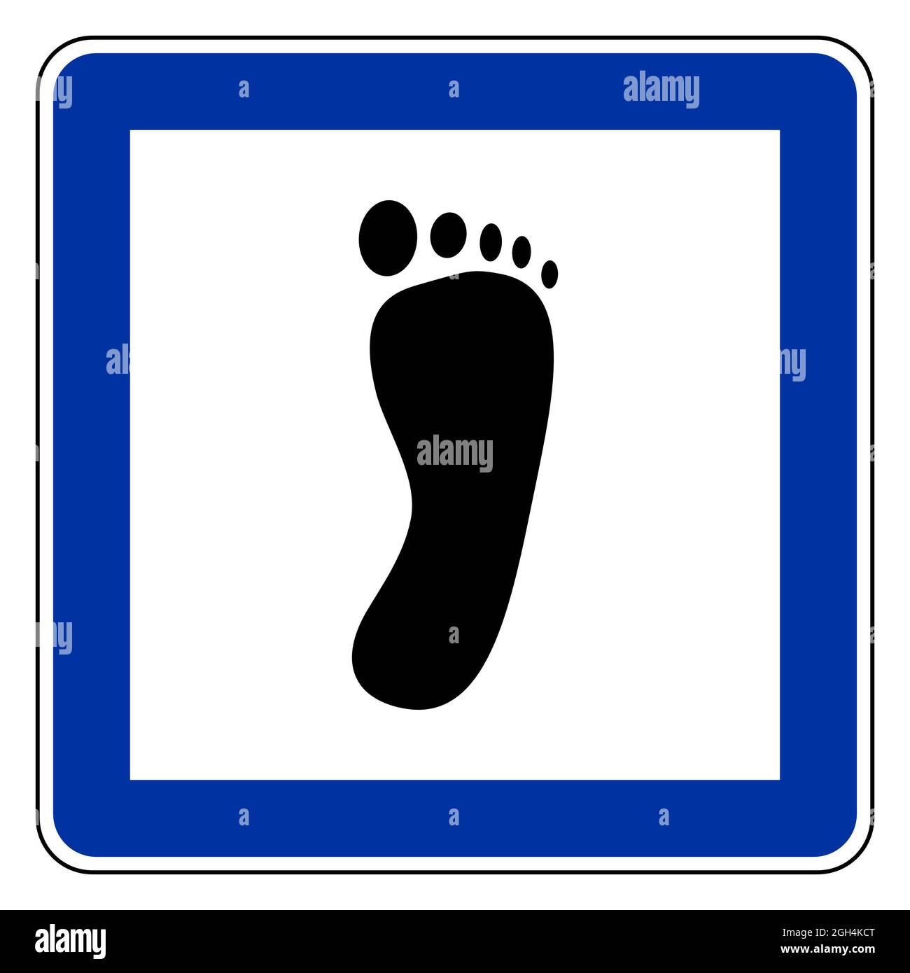 Foot and road sign Stock Photo - Alamy