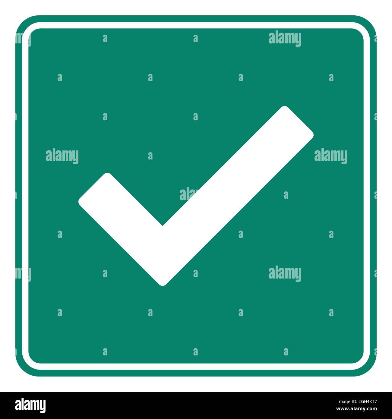 Tick and road sign Stock Photo - Alamy