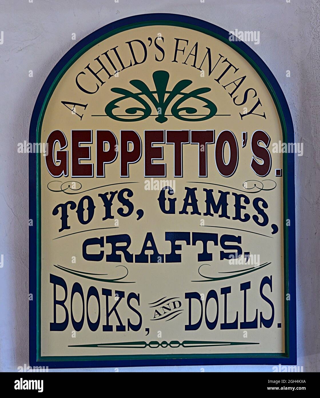 Hand painted vintage antique like sign at the Old Town a Colonial ...