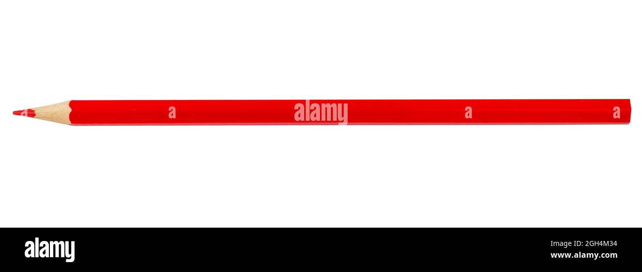 Red pencil isolated on white background. Color pencil Stock Photo - Alamy