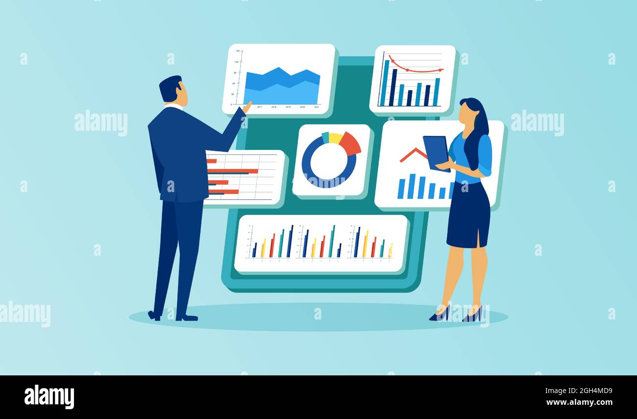 Data analytics vector woman hi-res stock photography and images - Alamy