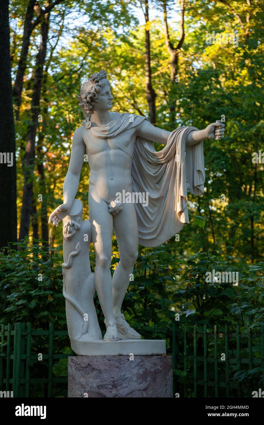 Statue of Apollo, Summer Garden, St. Petersburg, Russia Stock Photo - Alamy