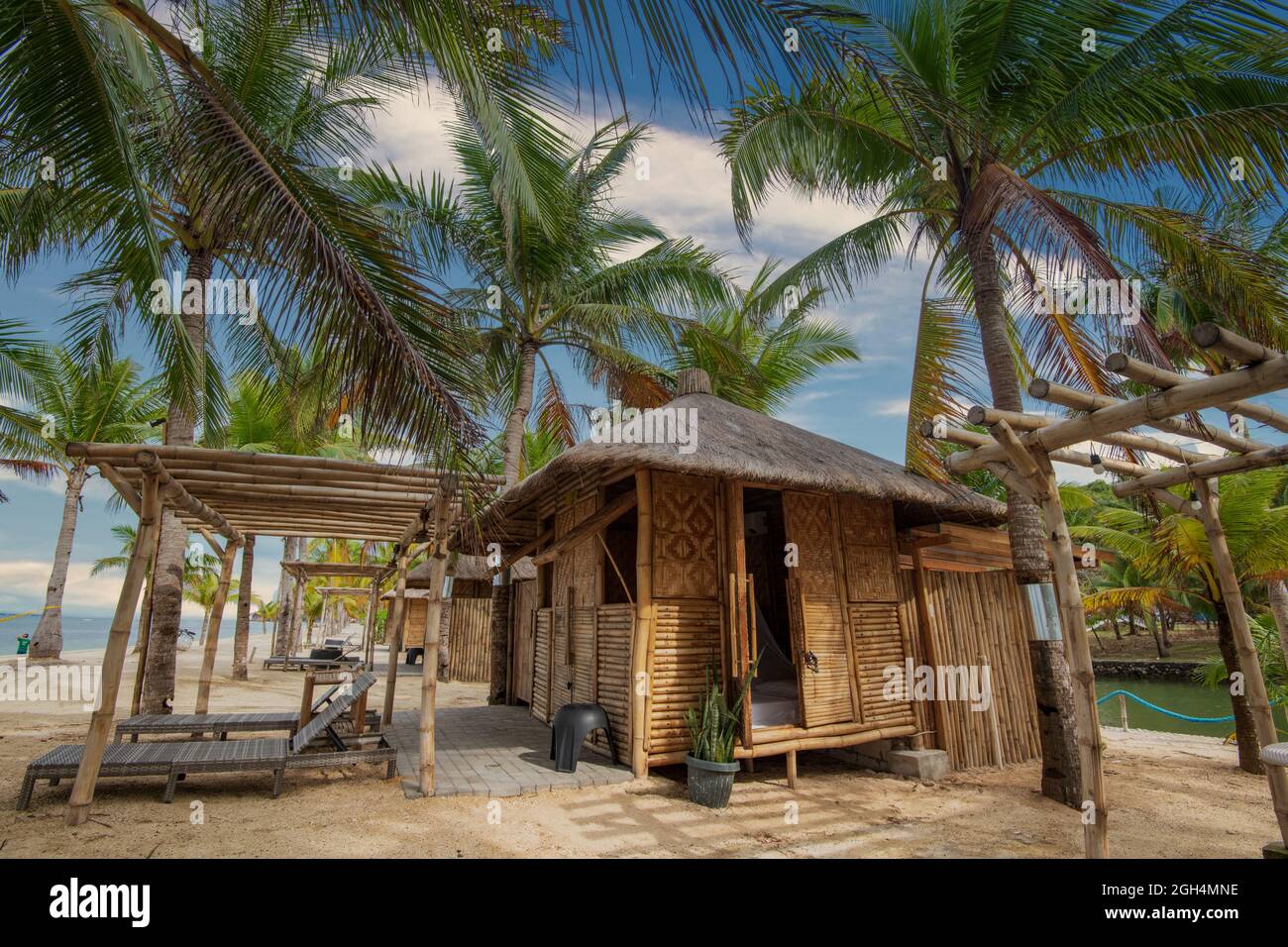bamboo house at the beach for vacation Stock Photo - Alamy