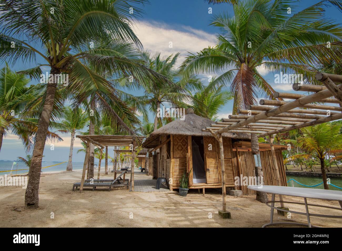 bamboo house at the beach for vacation Stock Photo - Alamy