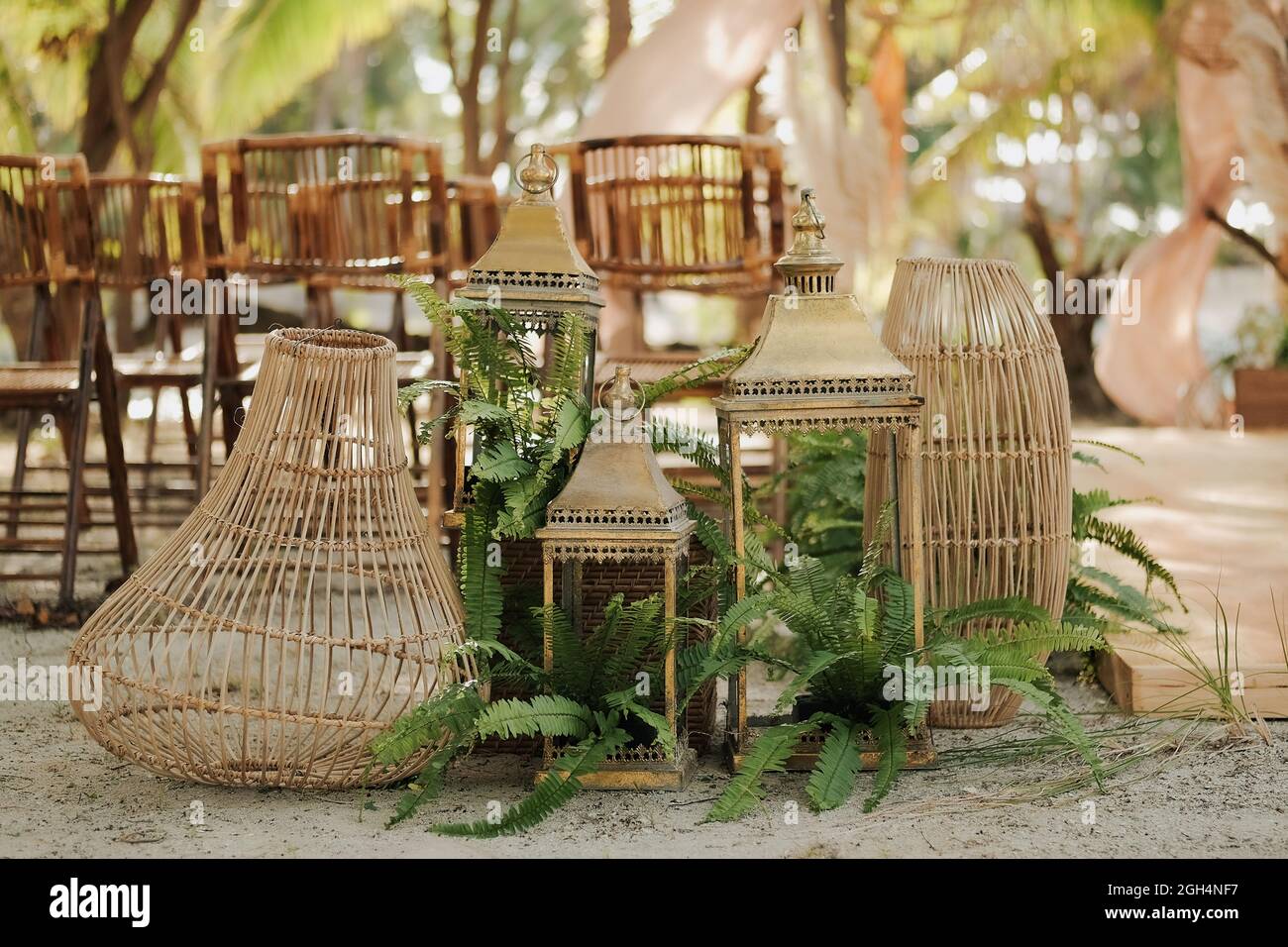 wedding reception, rustic setup Stock Photo - Alamy