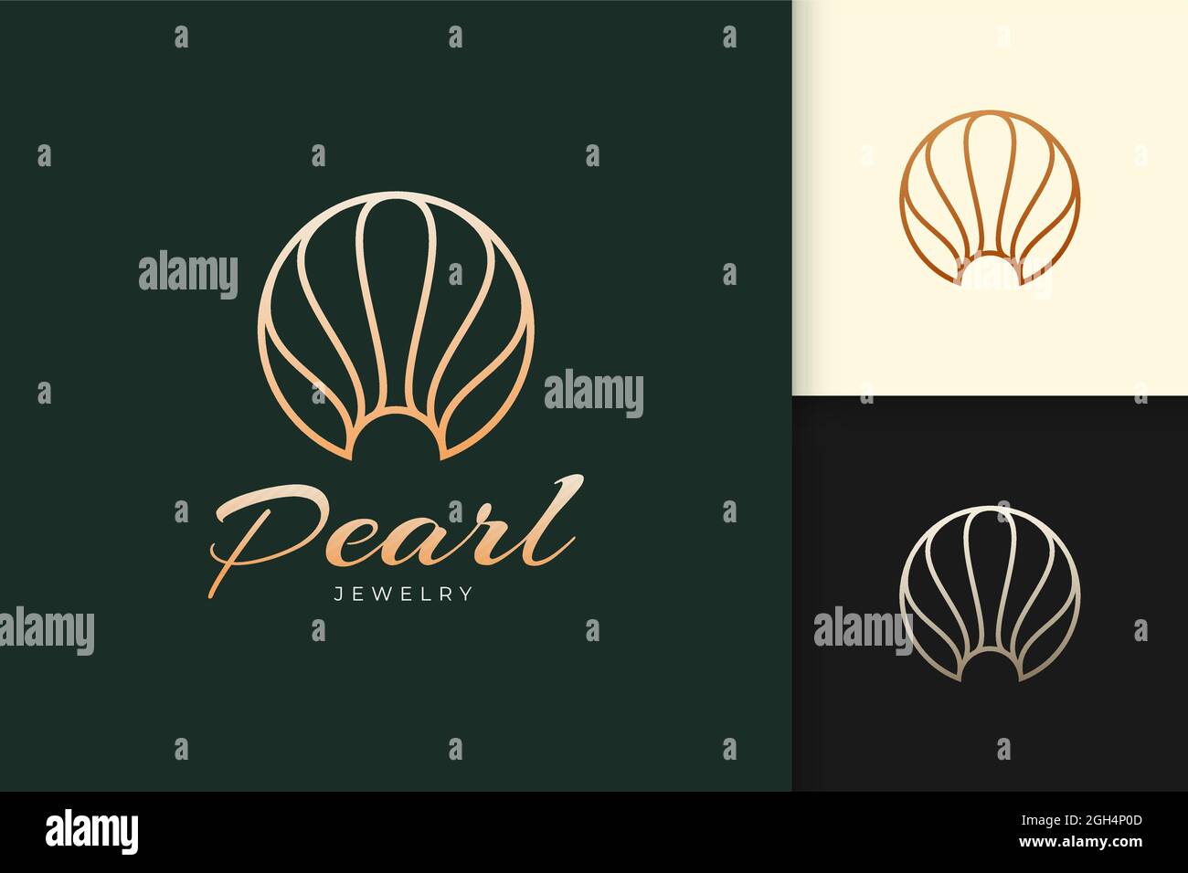 Pearl or jewelry logo in luxury and classy represent beauty and fashion ...