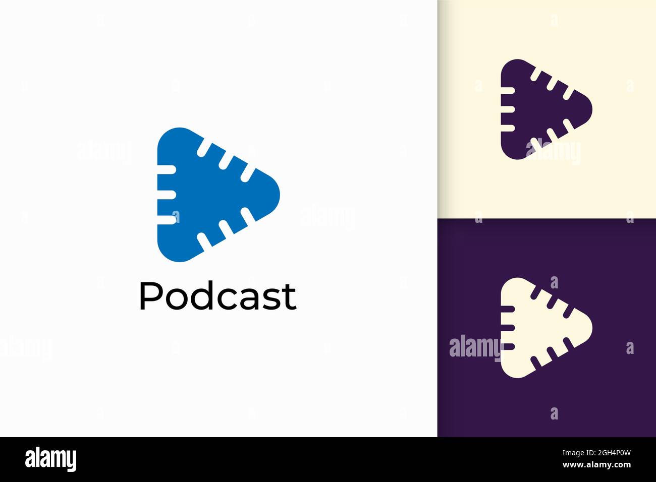 Simple mic logo with play shape for radio or record Stock Vector Image ...