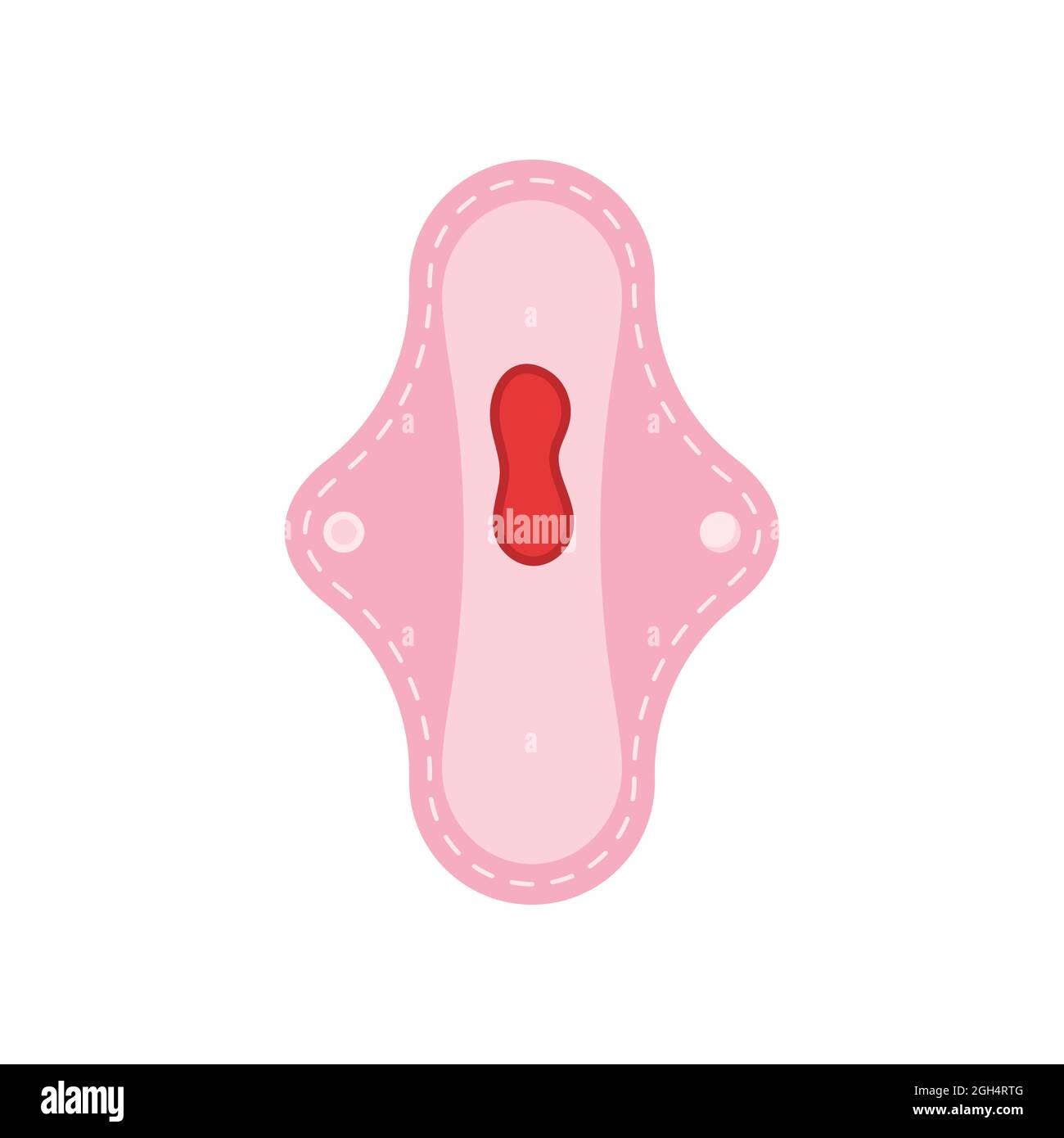 Reusable pad with menstruation blood isolated on white background Stock ...