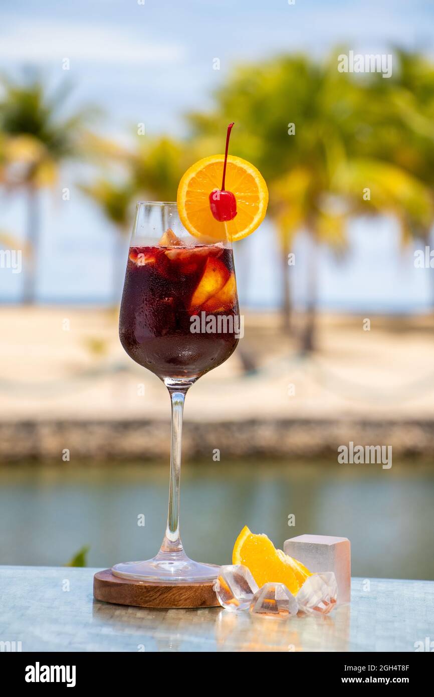 red sangria at the beach Stock Photo - Alamy