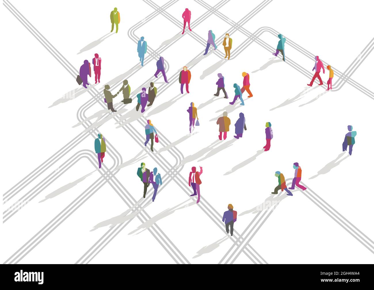 Group of people in different directions illustration Stock Vector Image ...