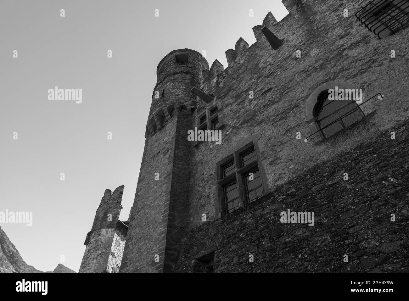 The castle of Fénis, located in the municipality of the same name, is ...