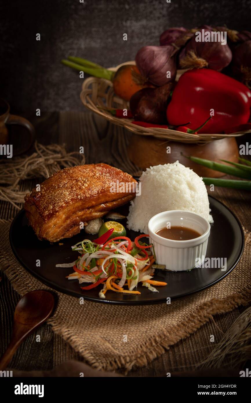 lechon kawali, filipino food Stock Photo - Alamy