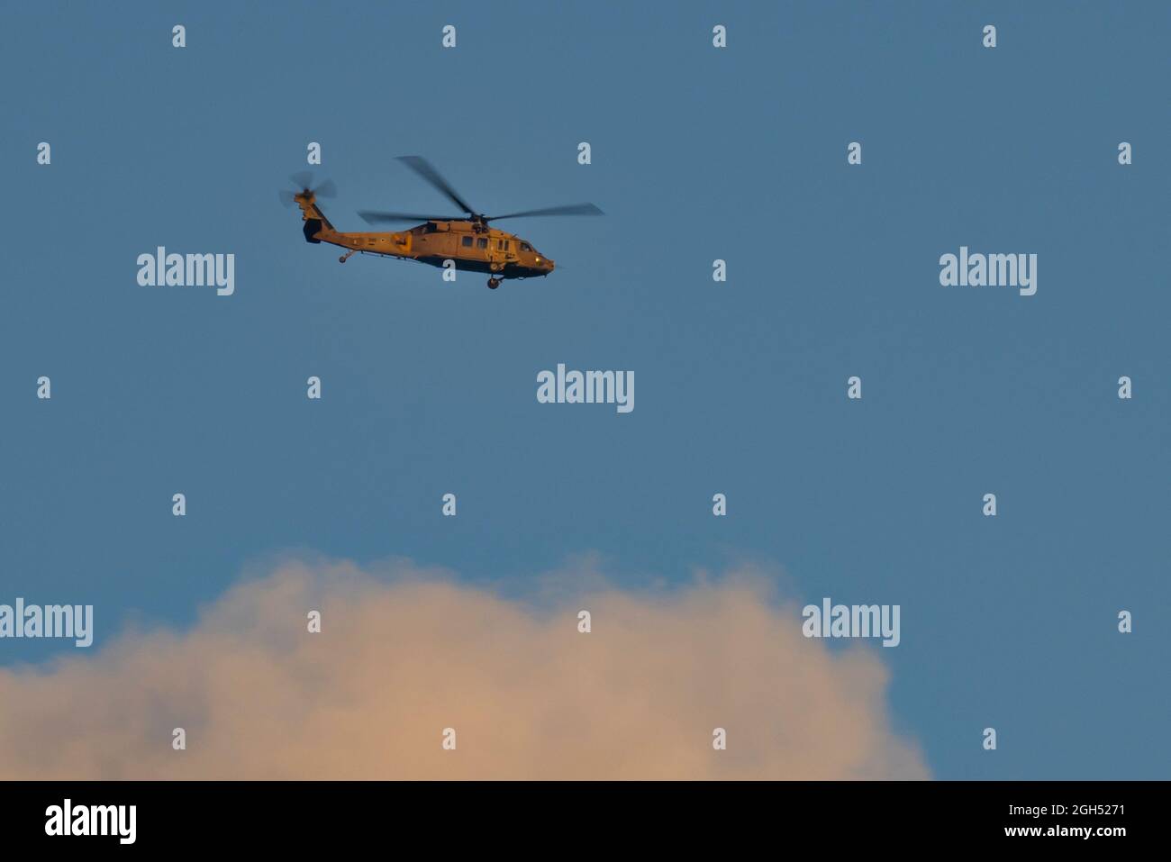 Tel Aviv, Israel - August 17th, 2021: An israeli airforce Black Hawk ...