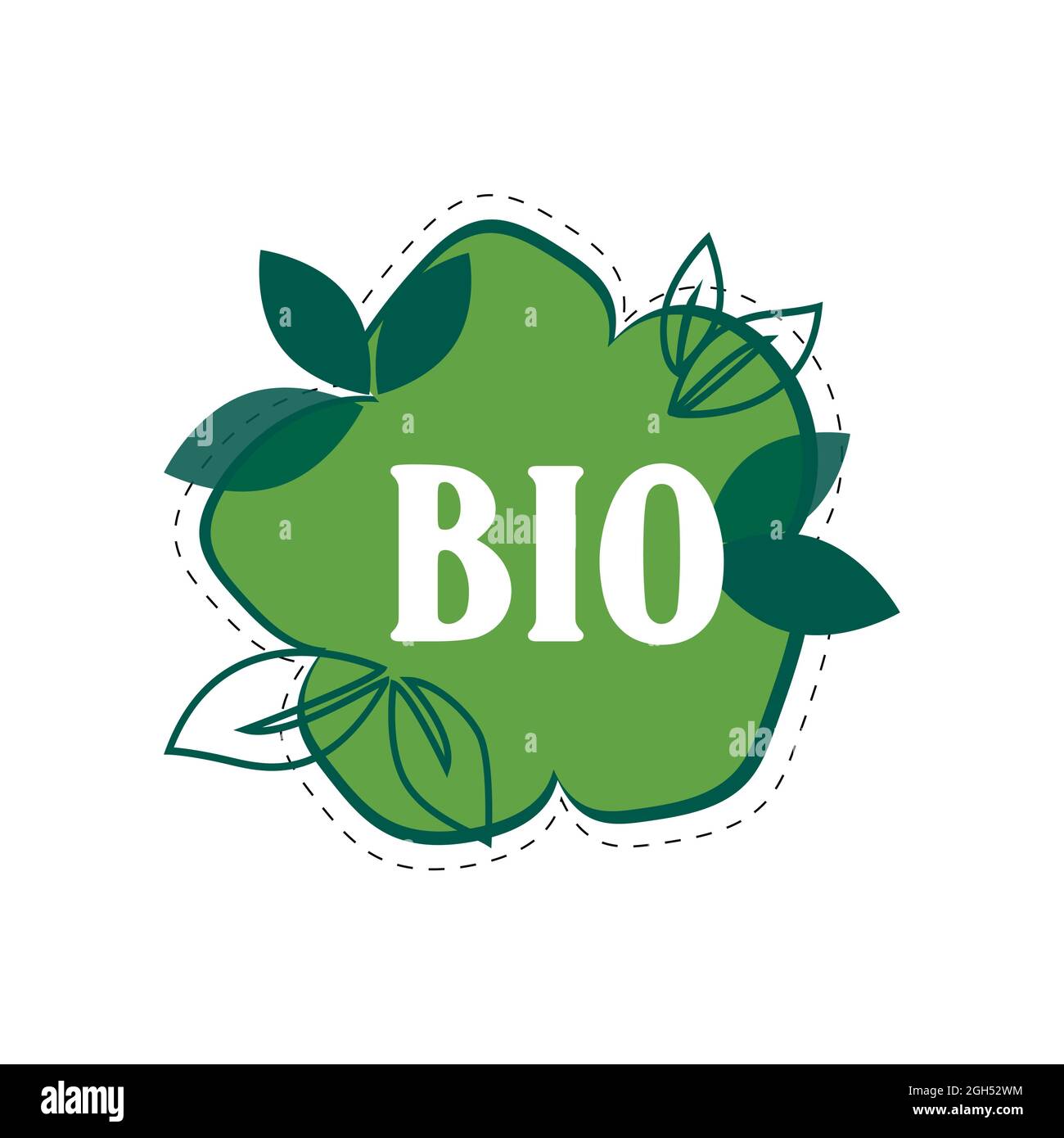 Bio label for mark product in supermarket. Vector groceries and ...