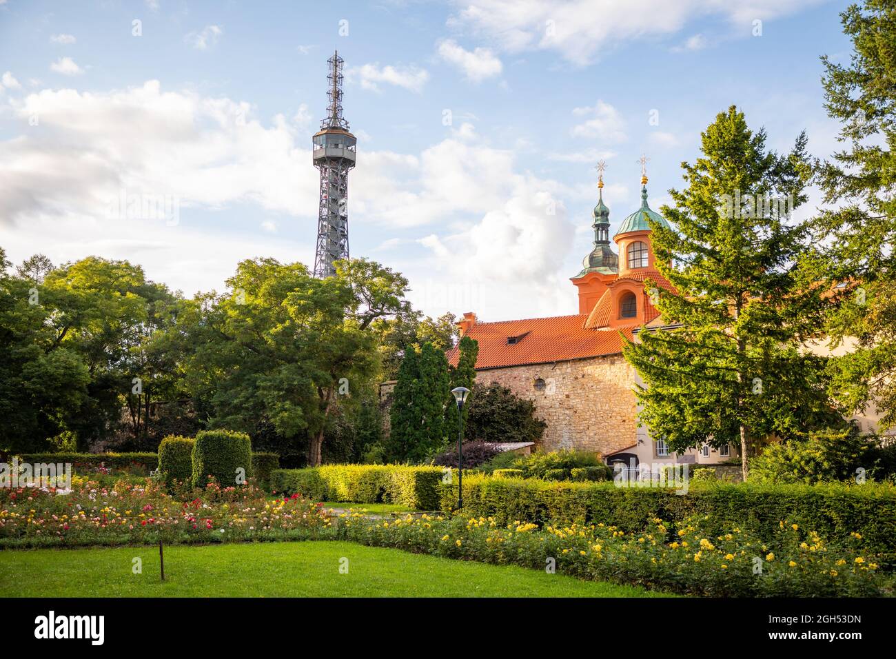 The rose garden on Petrin Hill in Prague, Czech Republic Stock Photo ...