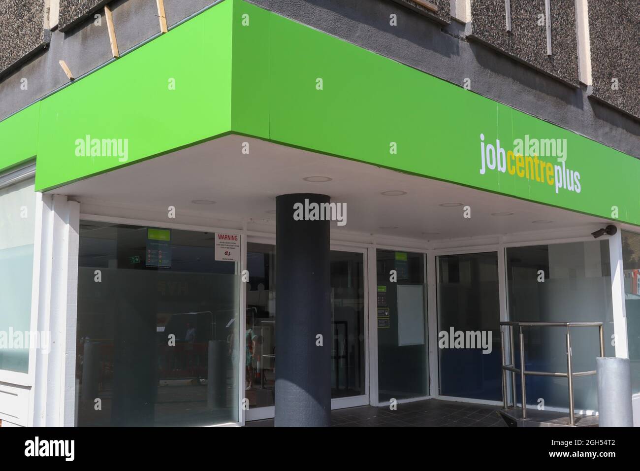 Exterior of a Jobcentre Plus employment office in the UK, showing ...