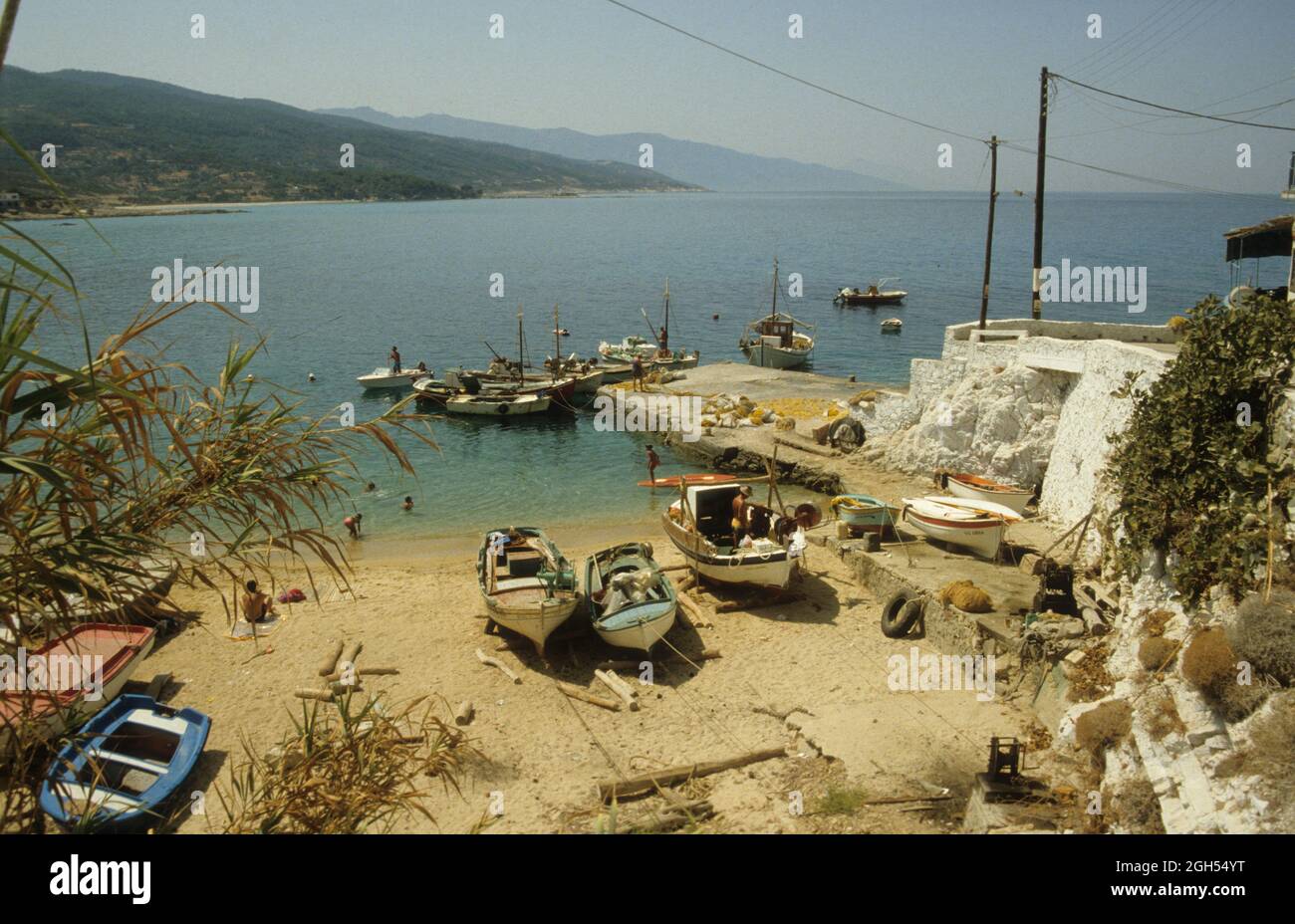 A local jetty at the beach on the Greek island Samos Stock Photo - Alamy