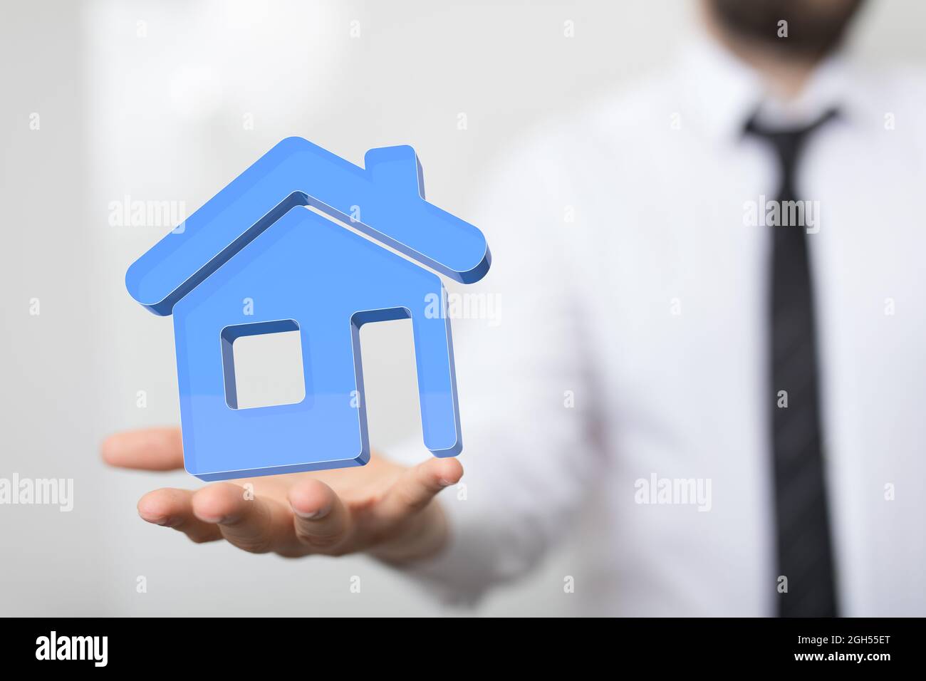 An illustration of a digital house icon for a real estate concept Stock ...