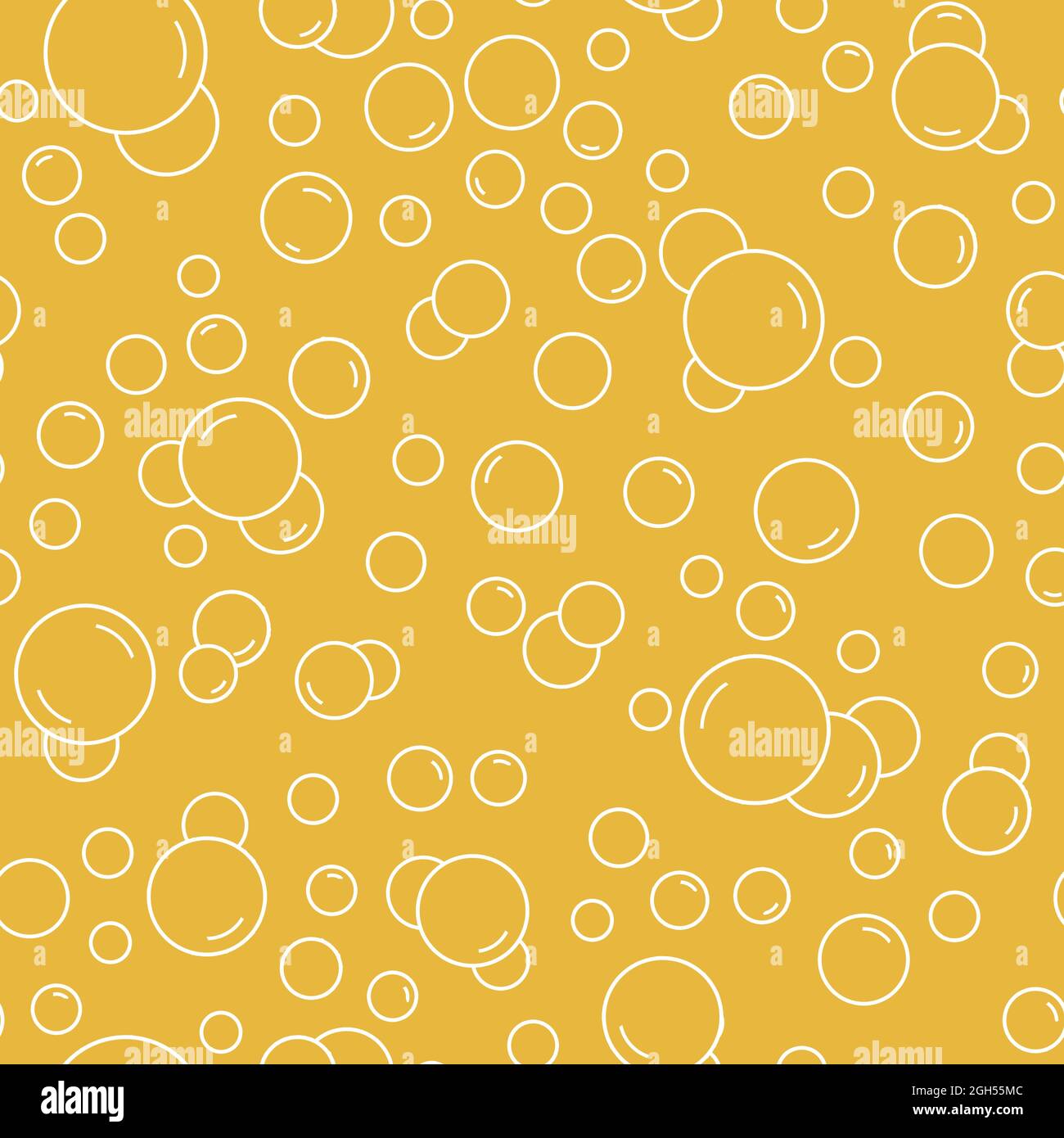Bubbles seamless pattern. Oktoberfest pattern. Yellow white color beer ...