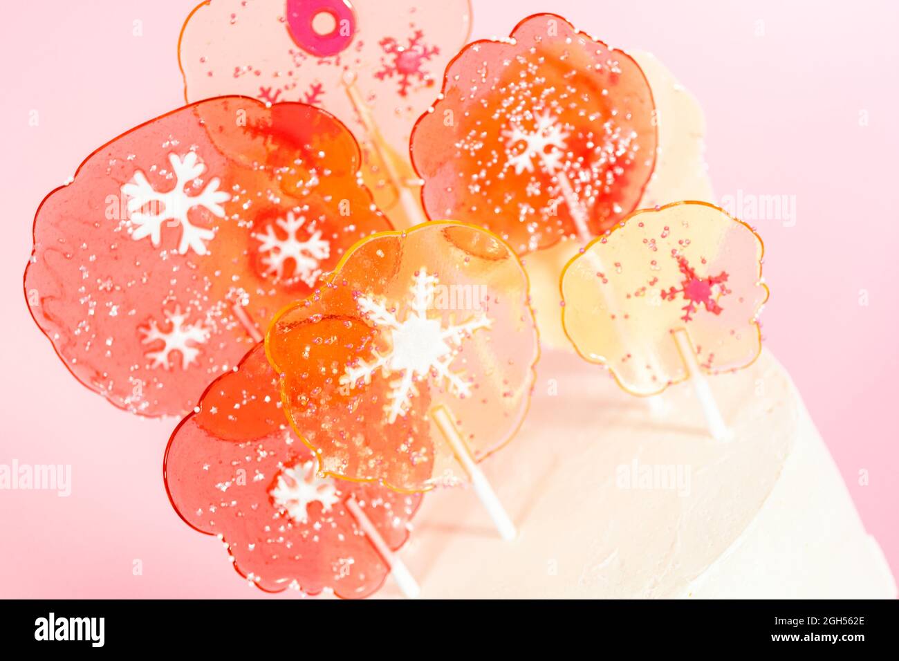 Tall round cake with Italian buttercream frosting decorated with ...