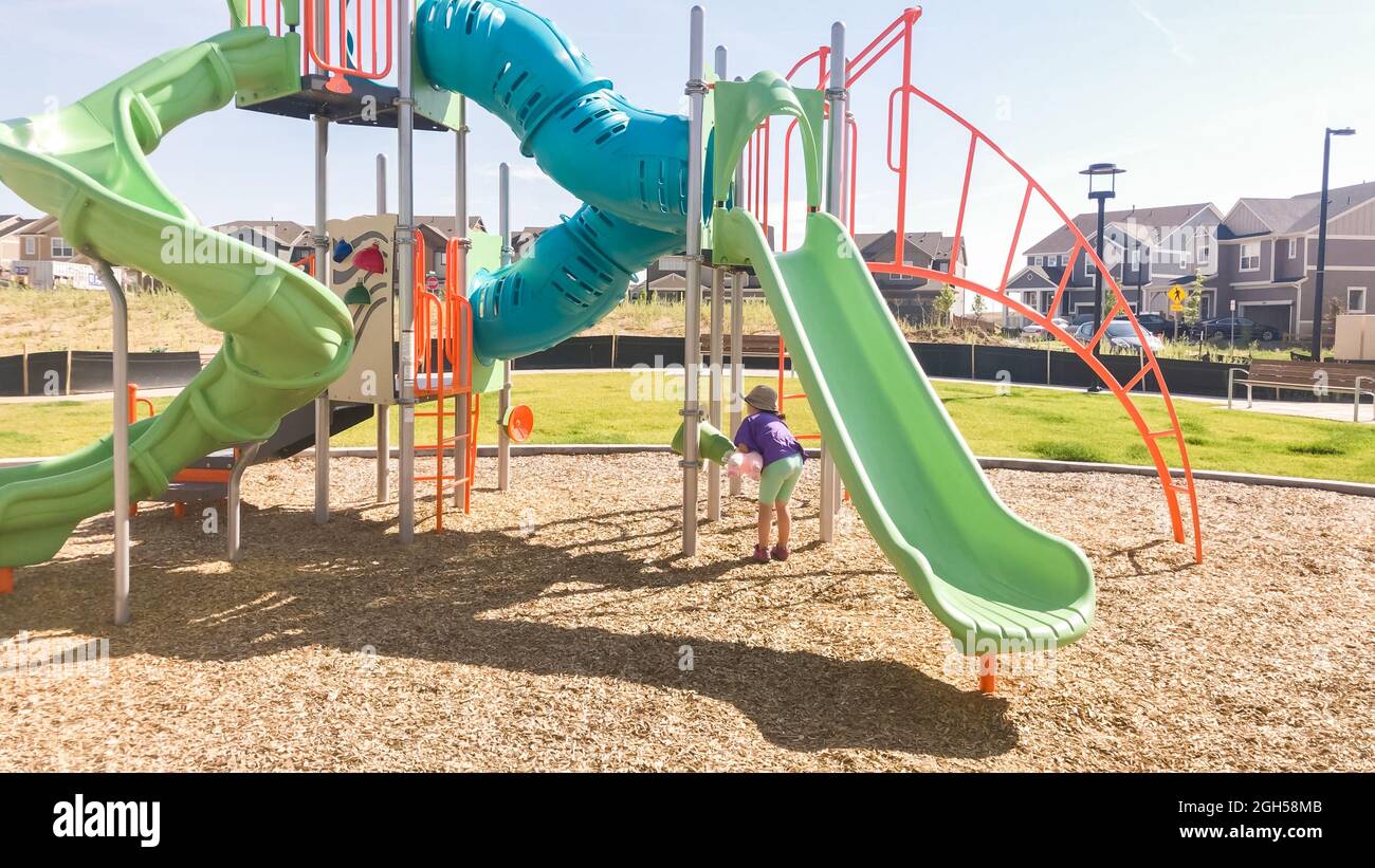 Children playing in lawn houses hi-res stock photography and images - Alamy