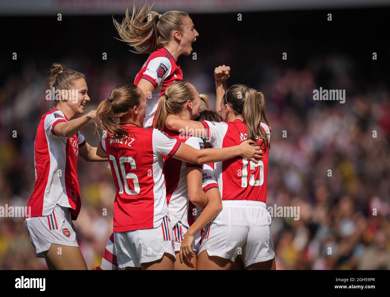 London, UK. 05th Sep, 2021. Celebrations after Arsenal 2nd goal scored ...