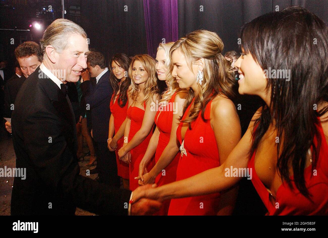 File photo dated 14/12/2004 of the Prince of Wales meeting Girls Aloud ...