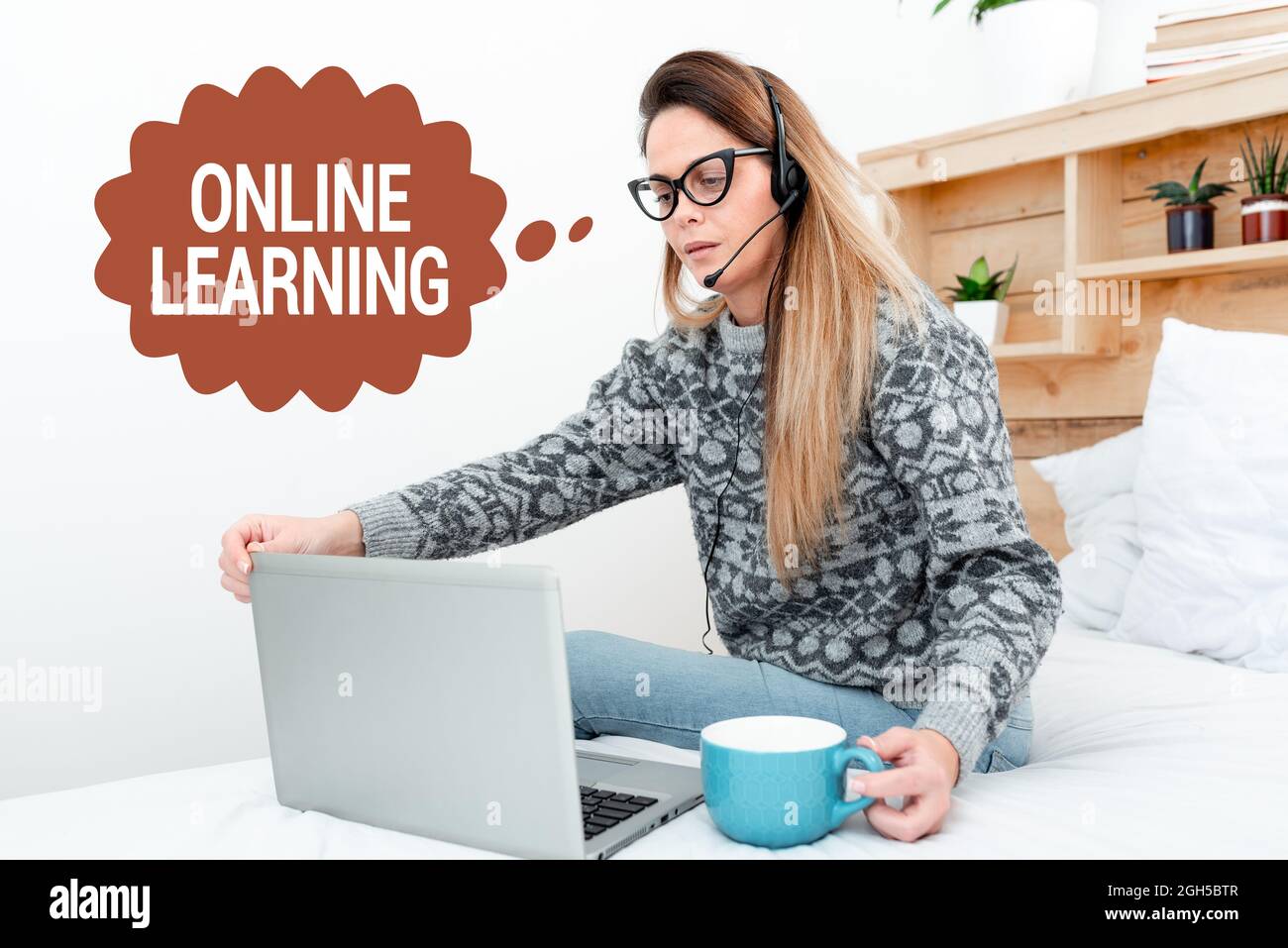 Conceptual caption Online Learning. Business overview educational tool ...