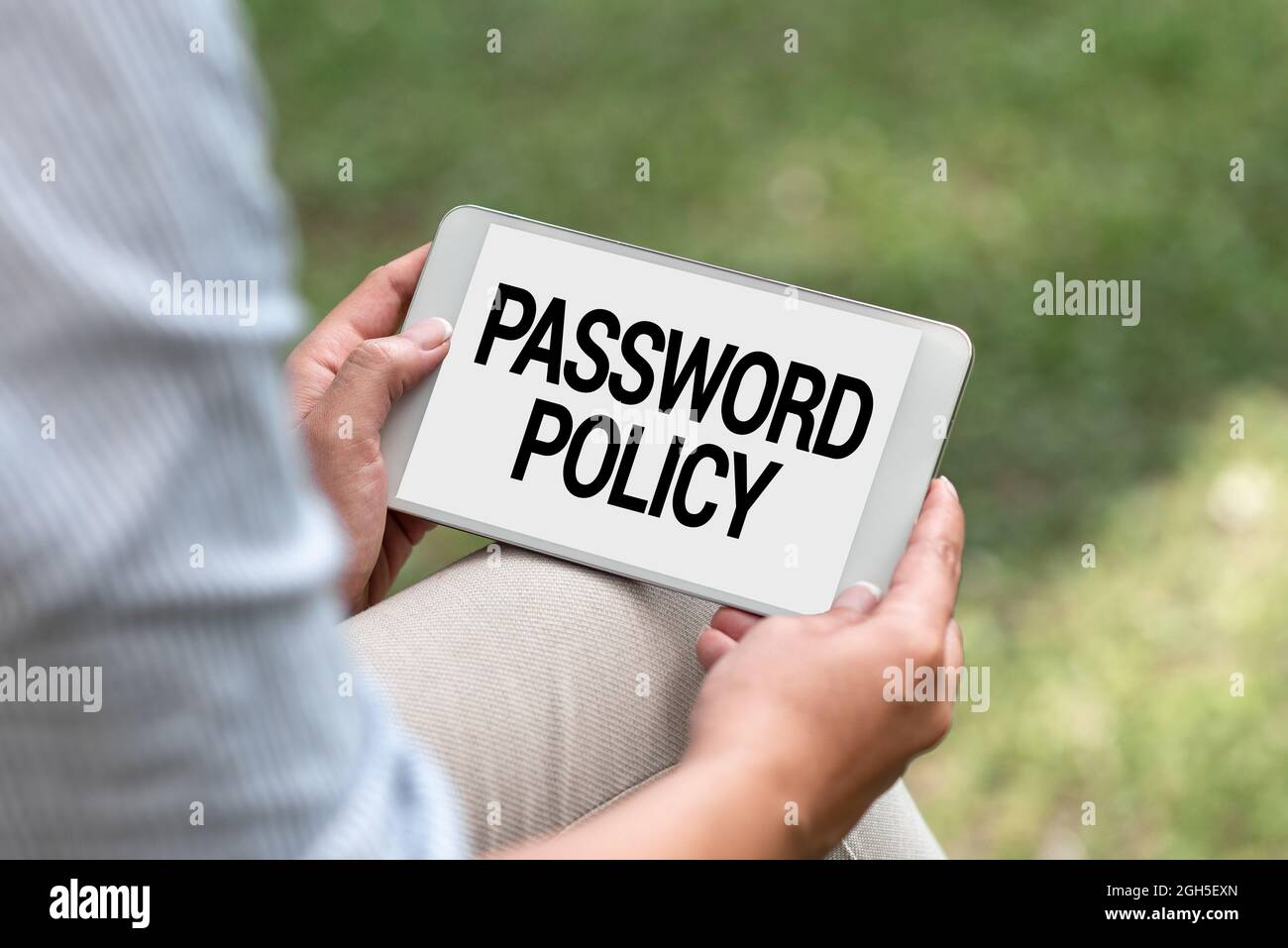 Text caption presenting Password Policy. Business idea first line of ... Text caption presenting Password Policy. Business idea first line of ...