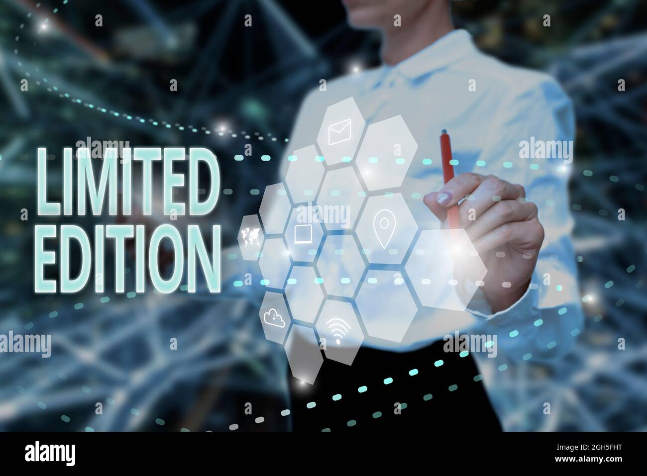 Text sign showing Limited Edition. Business idea produced in small ...