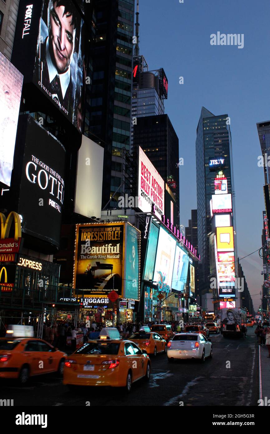 New York, USA - August 5, 2014: Times Square by night is a major ...