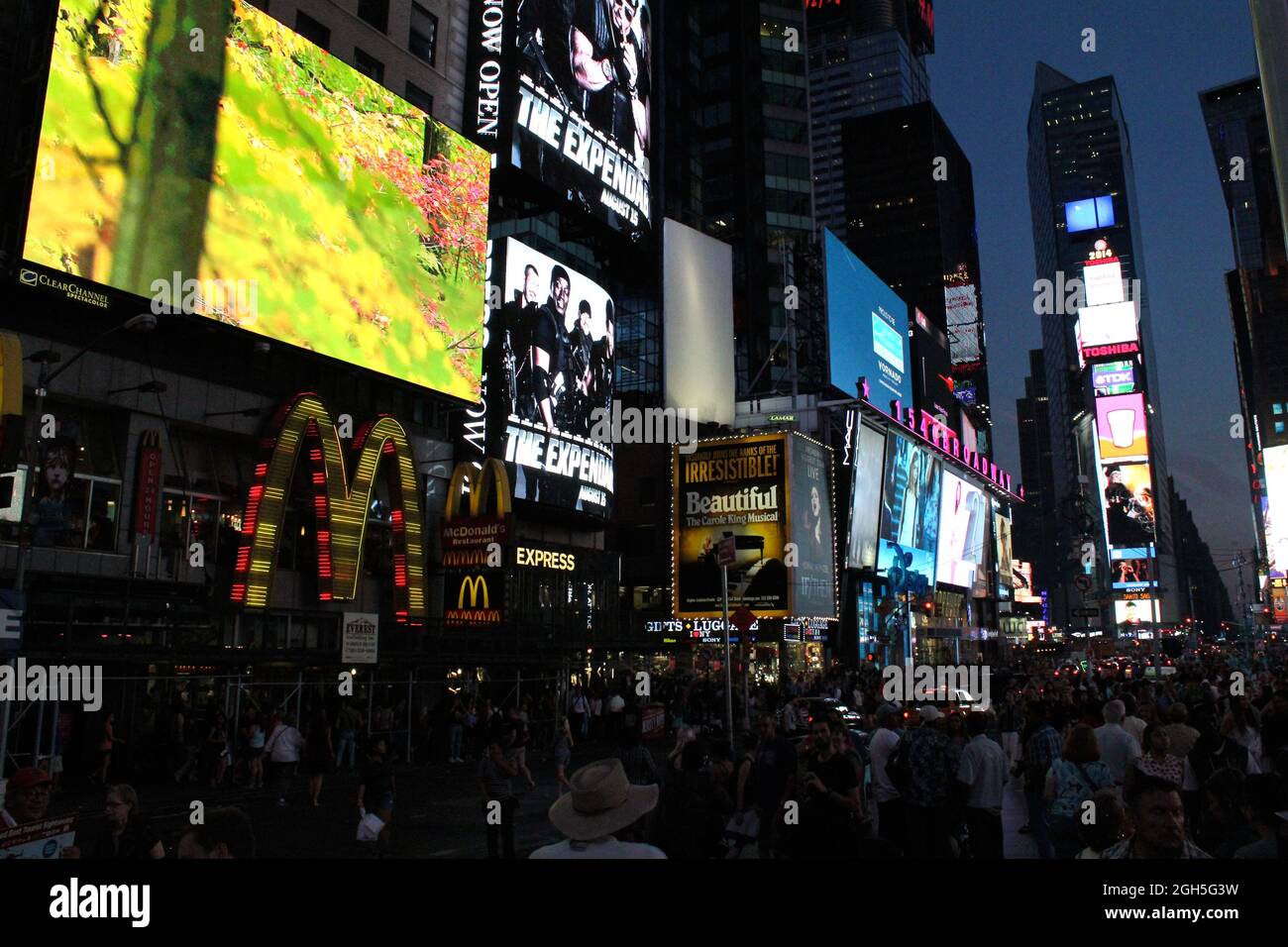 New York, USA - August 5, 2014: Times Square by night is a major ...