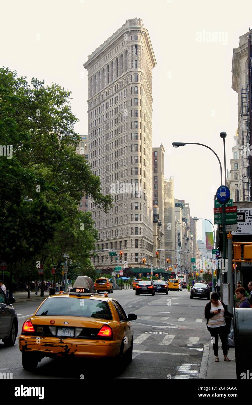 The Flatiron Building is a triangular 22-story steel-framed landmarked ...