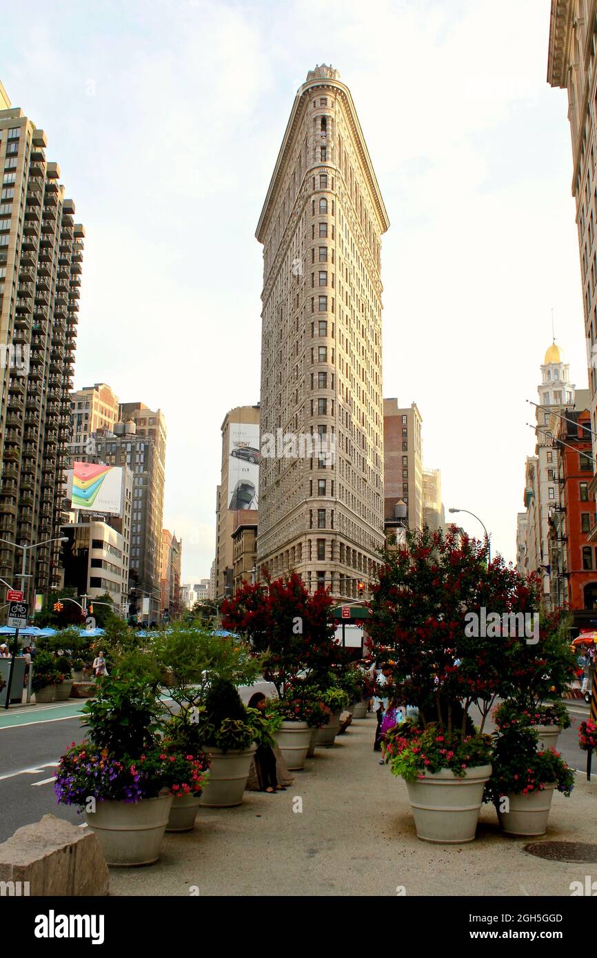 The Flatiron Building is a triangular 22-story steel-framed landmarked ...