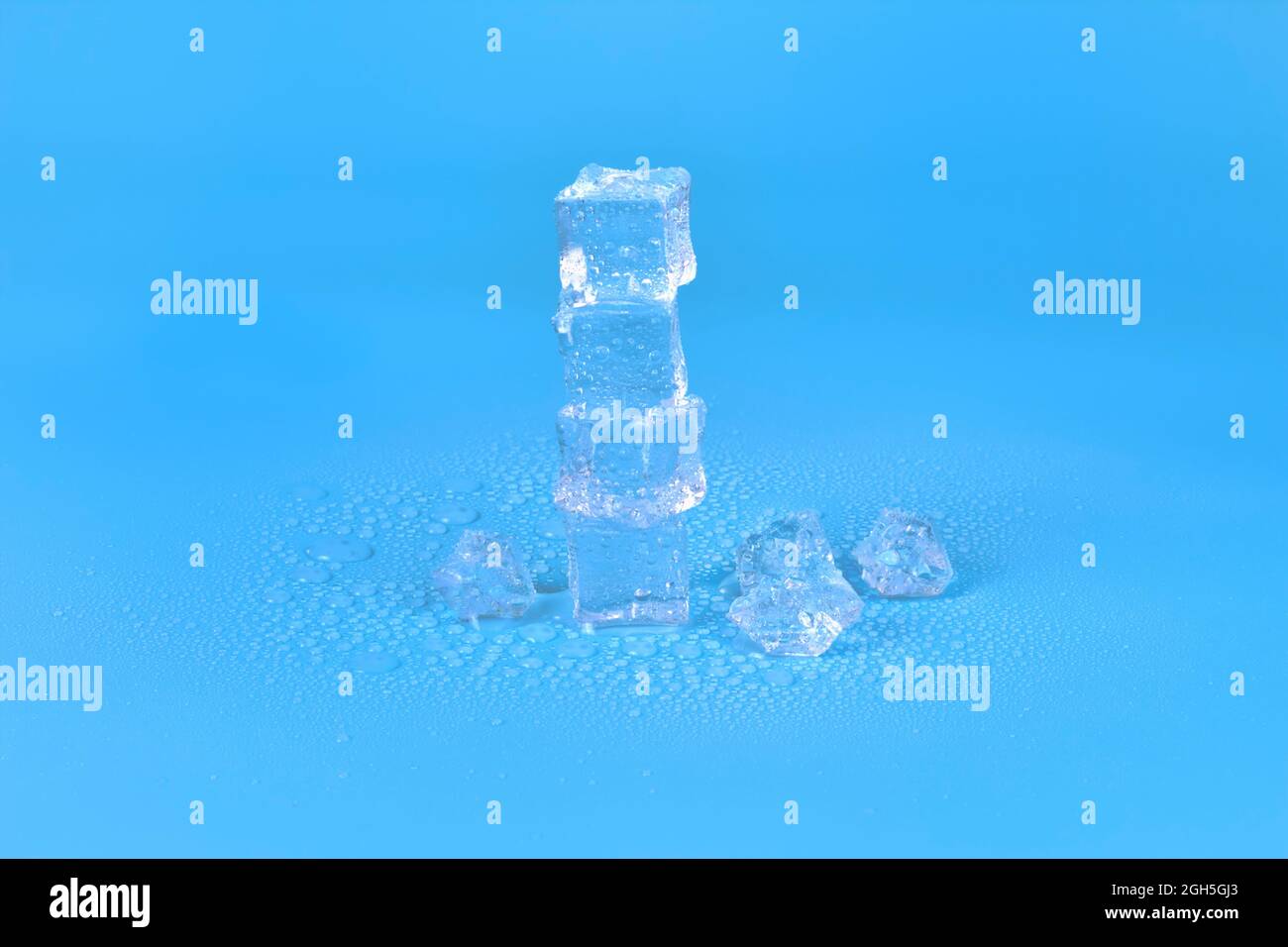 pyramid of melting ice cubes Stock Photo - Alamy