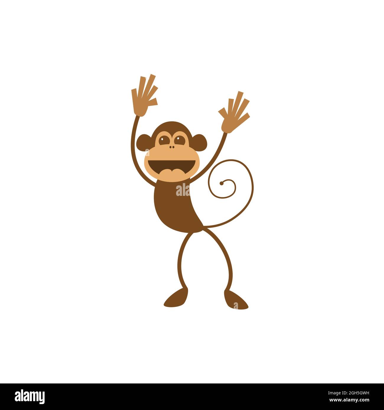 Cheerful, creative monkey character. Character for design Stock Vector ...
