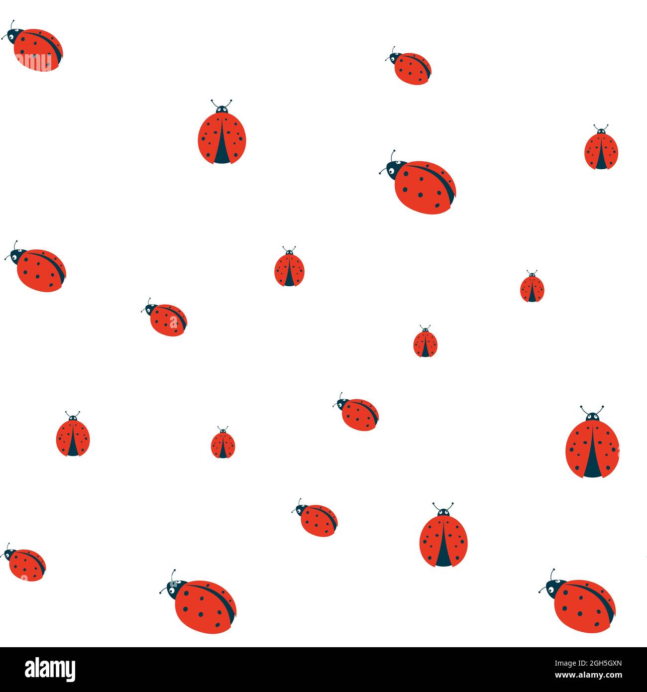Ladybugs seamless pattern. Cute ladybug or ladybird simple flat design ...