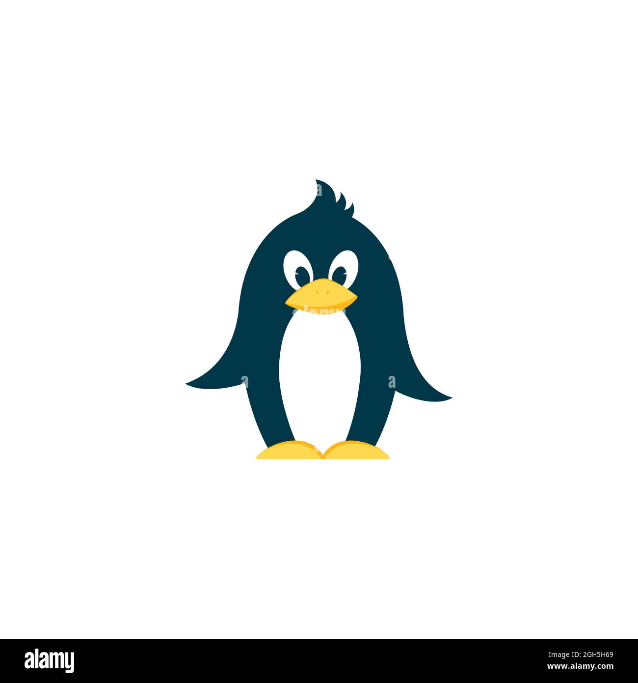Cute penguin icon in flat style. Cold winter symbol. Antarctic bird ...