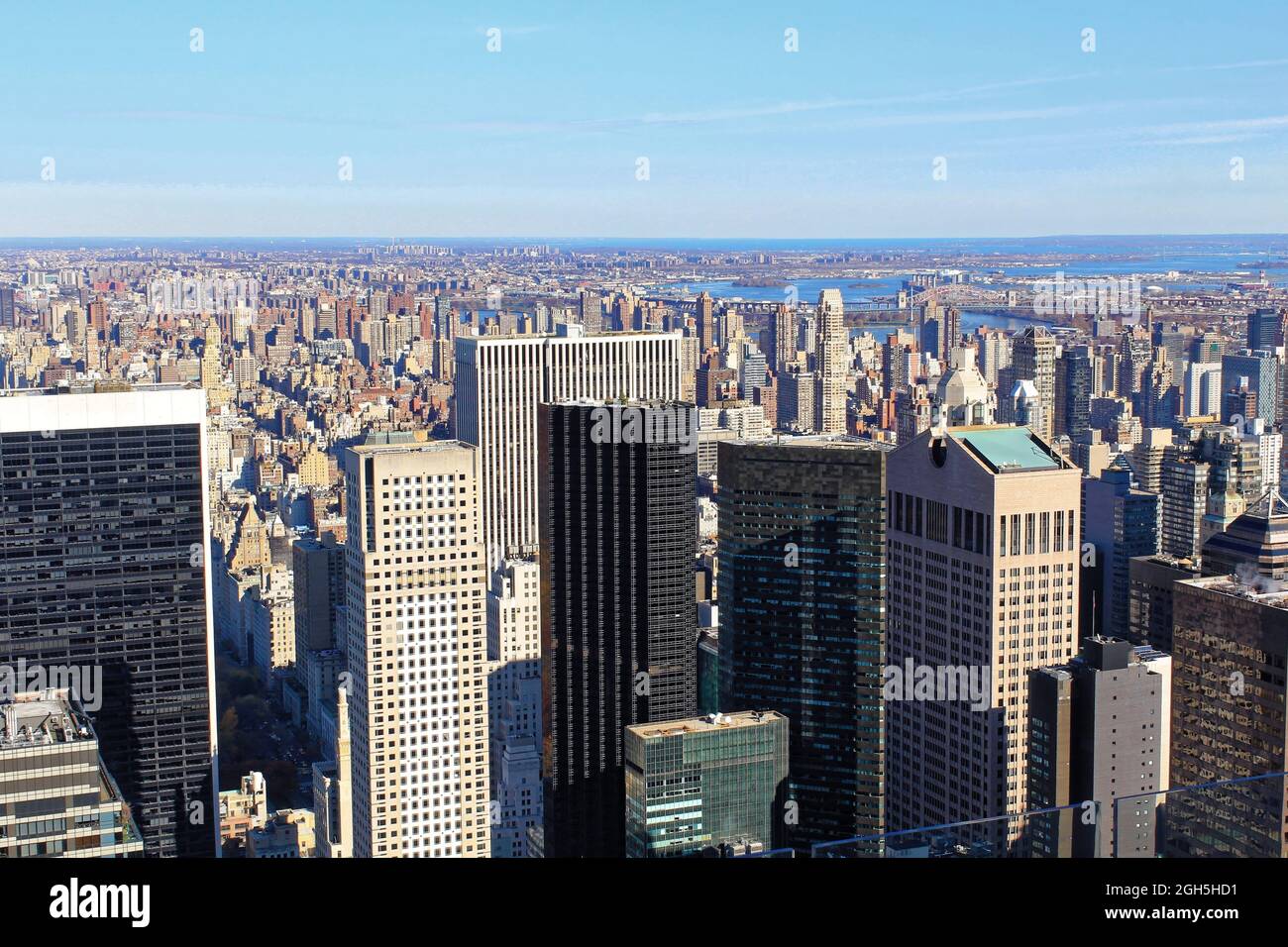 New York, USA - November 21, 2010: Aerial view of skyscapers in New ...