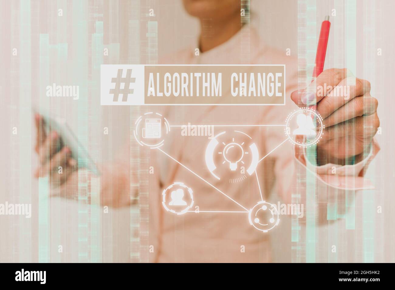 Handwriting text Algorithm Change. Concept meaning change in procedure designed to perform an ...