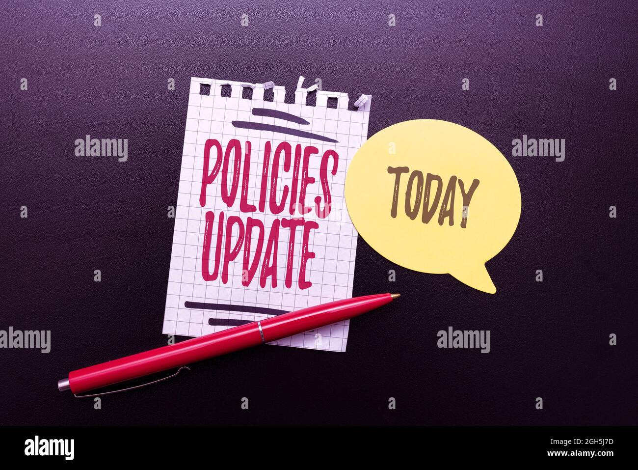 Conceptual caption Policies Update. Business concept act of adding new information or guidelines ...