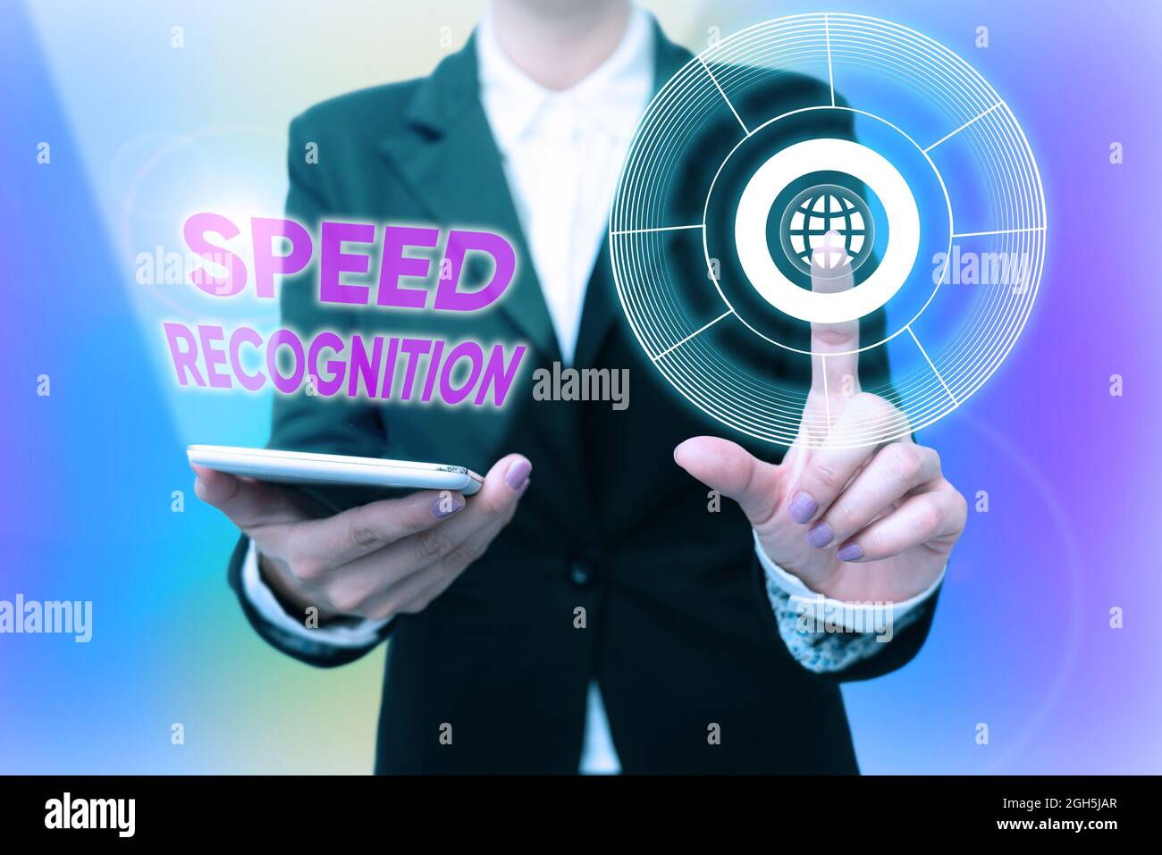 Hand writing sign Speed Recognition. Business overview technology used ...